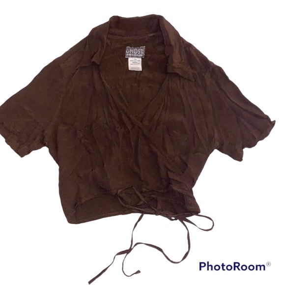 Ghost | Tops | Ghost England Wrap Around Crop Top Blouse M | Poshmark